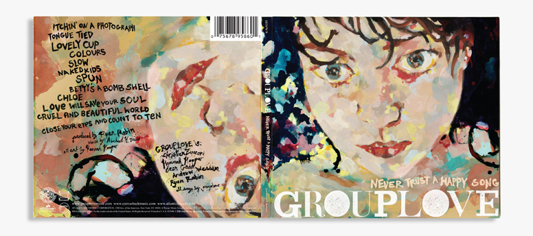 GROUPLOVE / NEVER TRUST A HAPPY SONG - obriski